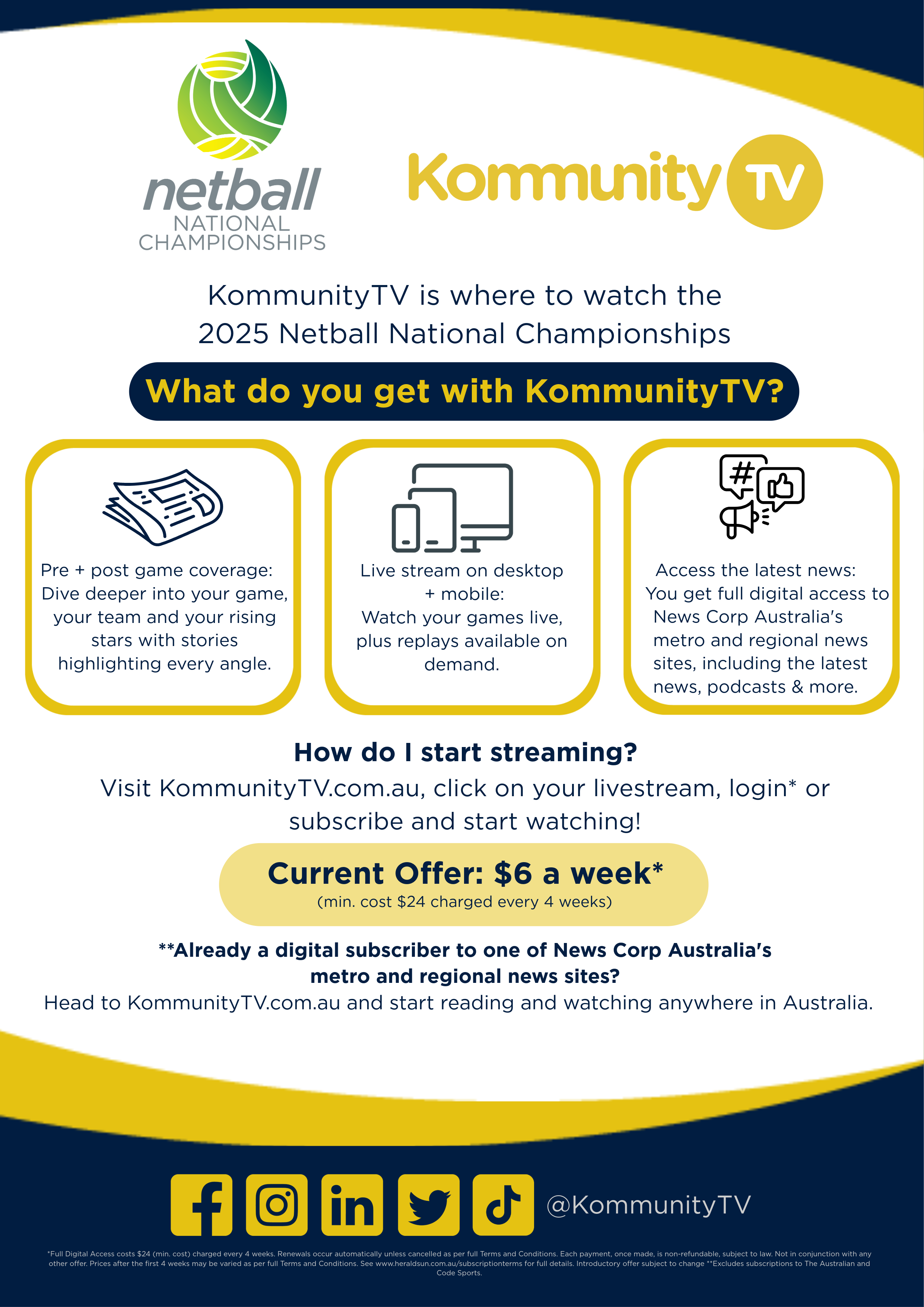 Netball AU NNC x KTV FLYER - Netball TAS